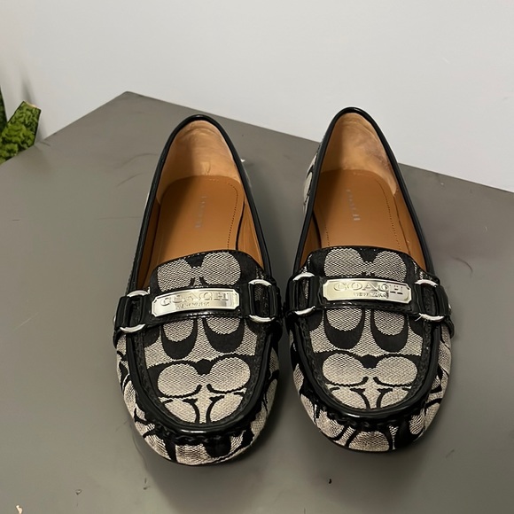Coach | Shoes | Coach Felisha Signature C Loafers Fabric Patent Leather ...